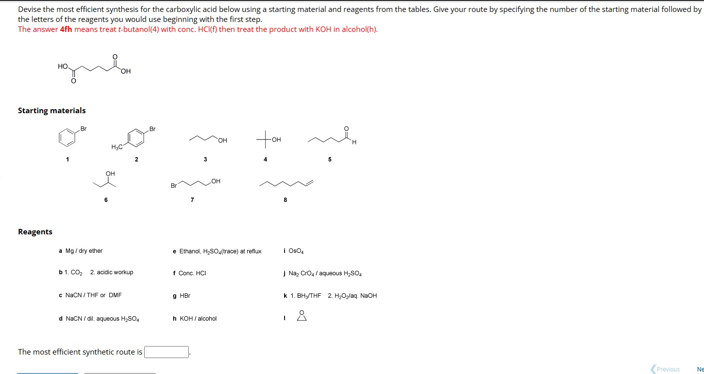 Solved Devise the most efficient synthesis for the | Chegg.com