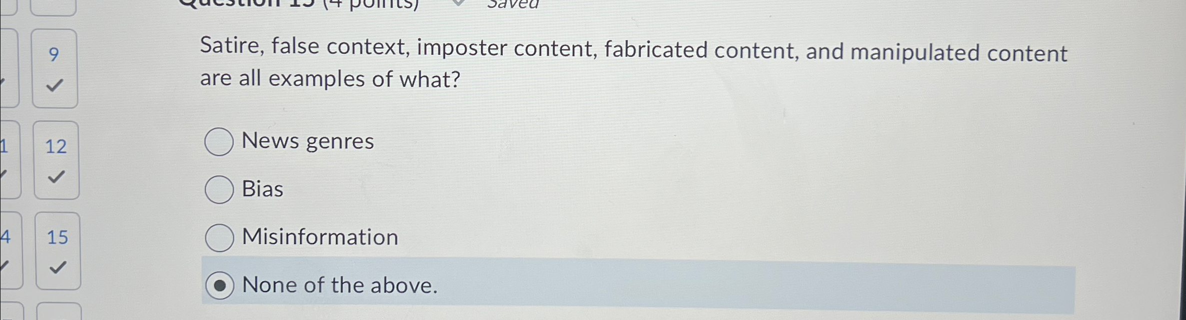 Solved Satire, false context, imposter content, fabricated | Chegg.com