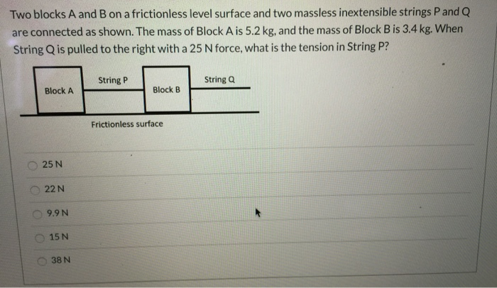 Solved Two blocks A and B on a frictionless level surface | Chegg.com
