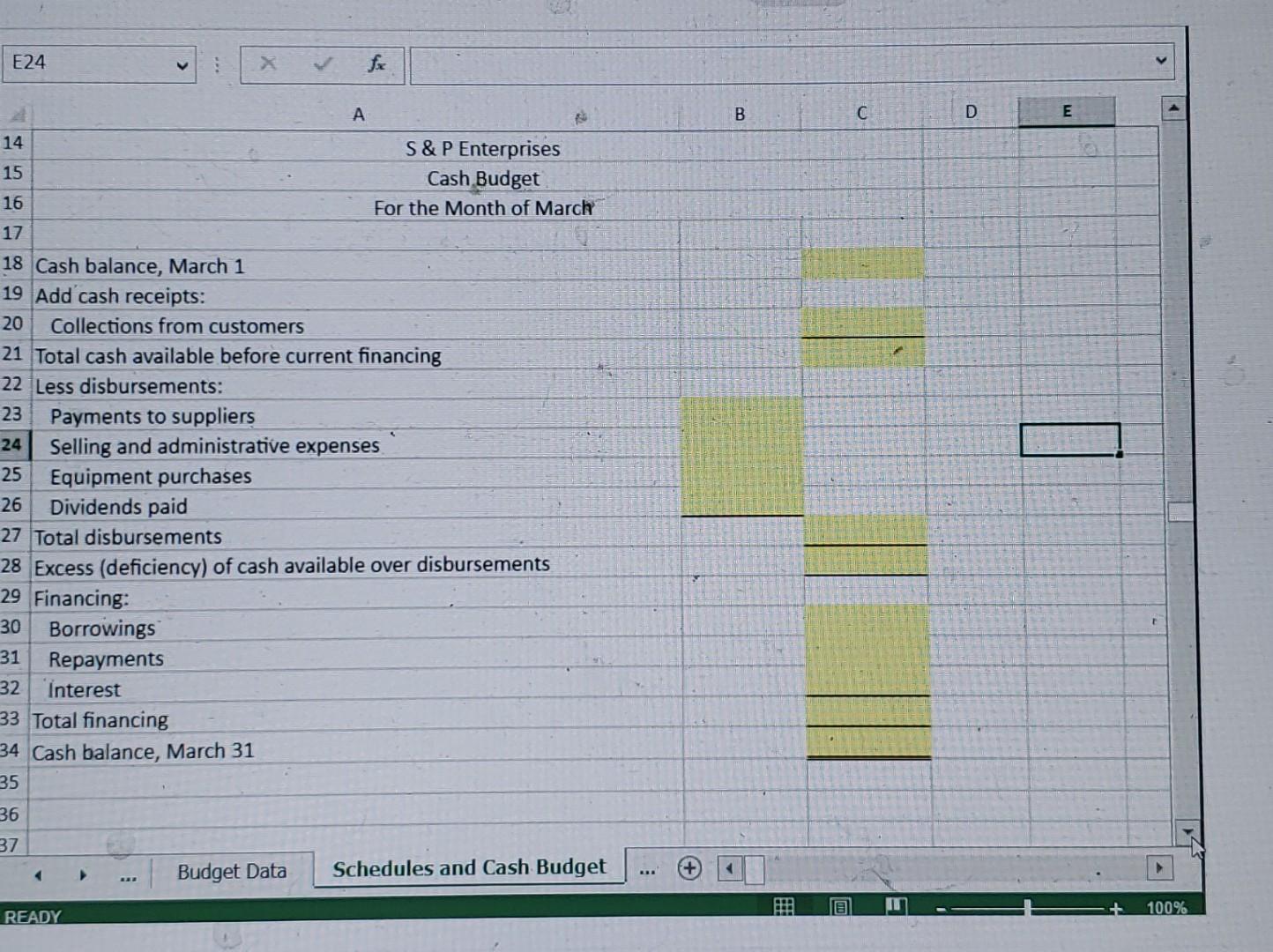 Solved Preparing a Cash Budget with Supporting Schedules | Chegg.com