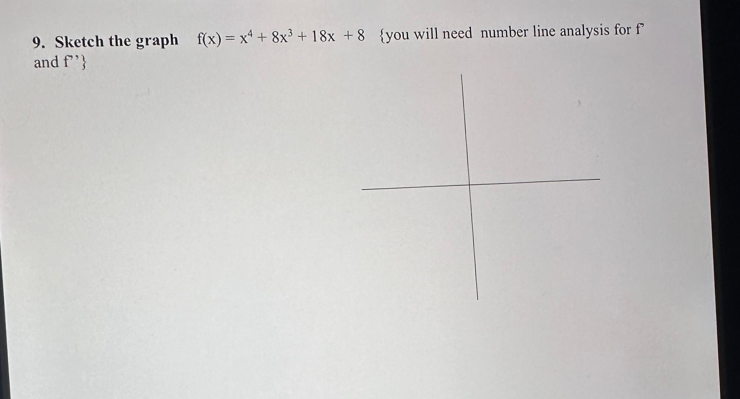 Solved Sketch the graph f(x)=x4+8x3+18x+8, {you will need | Chegg.com