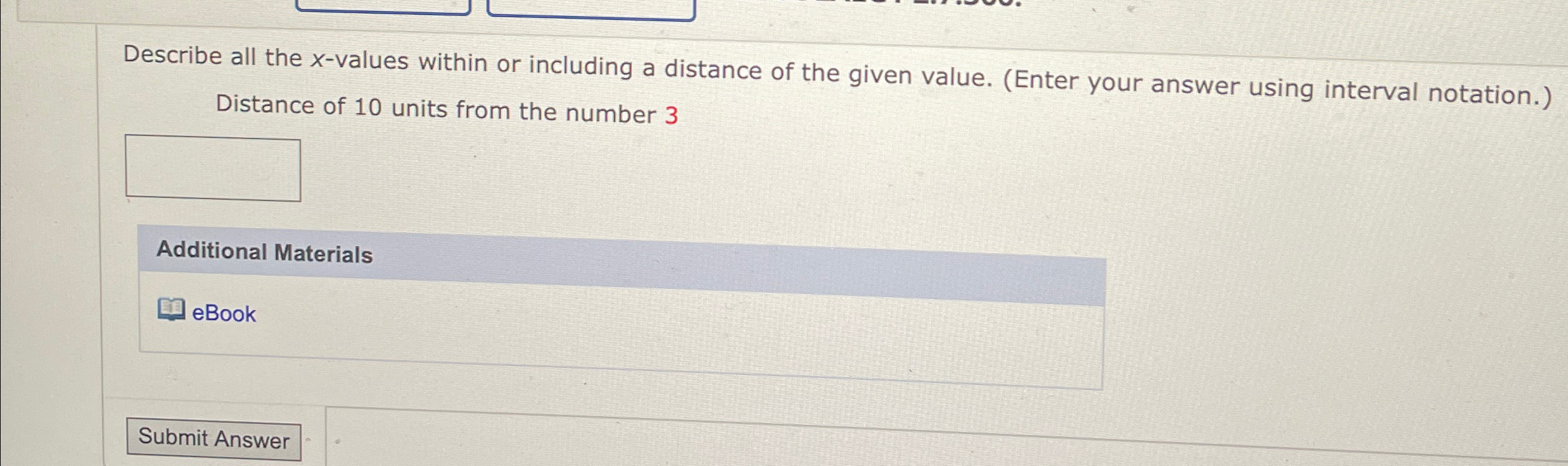 Solved Describe all the x-values within or including a | Chegg.com