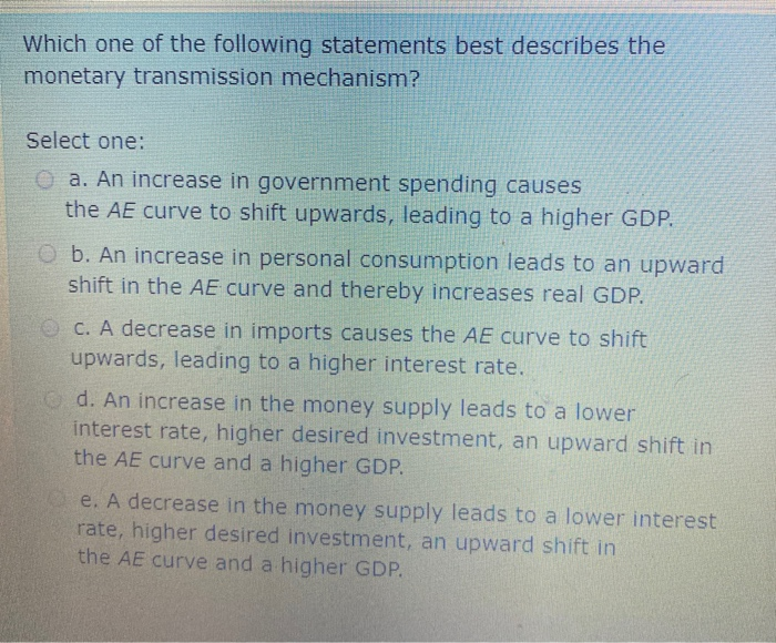 Solved Which one of the following statements best describes | Chegg.com