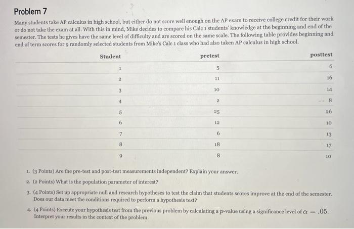 Solved Many students take AP calculus in high school, but | Chegg.com