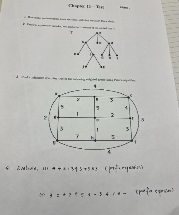 Solved 1. How mang nonainomurplile treen are there with four | Chegg.com