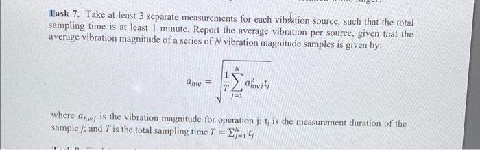 Solved Task 7. Take at least 3 separate measurements for | Chegg.com