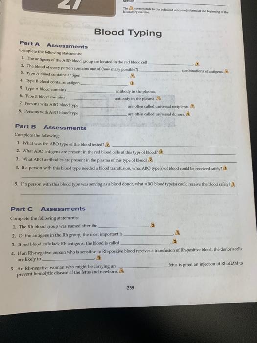 Solved Part D Assessments Complete the following 1. What was | Chegg.com
