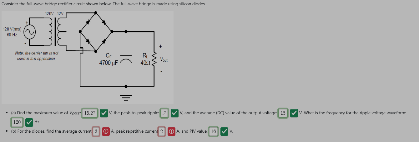 Consider the full-wave bridge rectifier circuit shown | Chegg.com