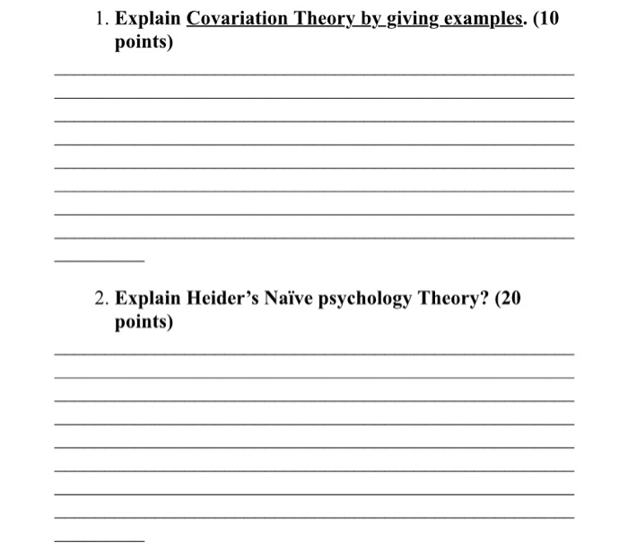 Solved 1. Explain Covariation Theory by giving examples. (10 | Chegg.com