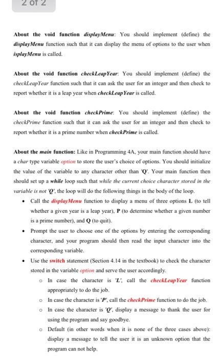 Solved 1 Of 2 Programming Assignment 5a Alling Void 8044