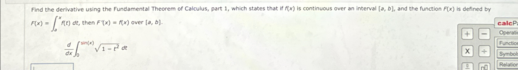 Solved Find the derivative using the Fundamental Theorem of | Chegg.com