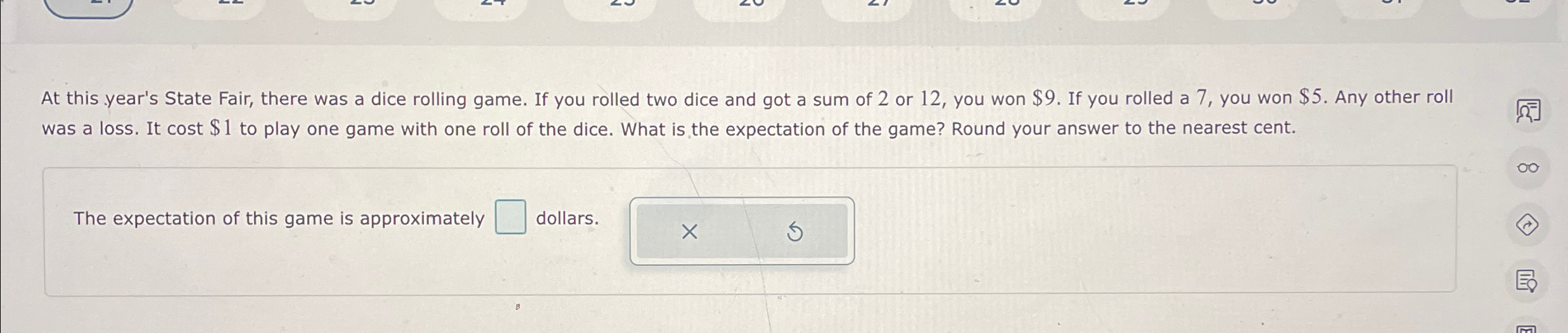 Solved At this year's State Fair, there was a dice rolling | Chegg.com