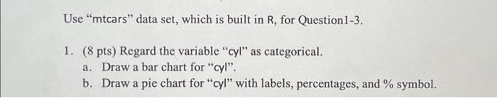 Solved Please Post R Code Use Mtcars Data Set Which Is