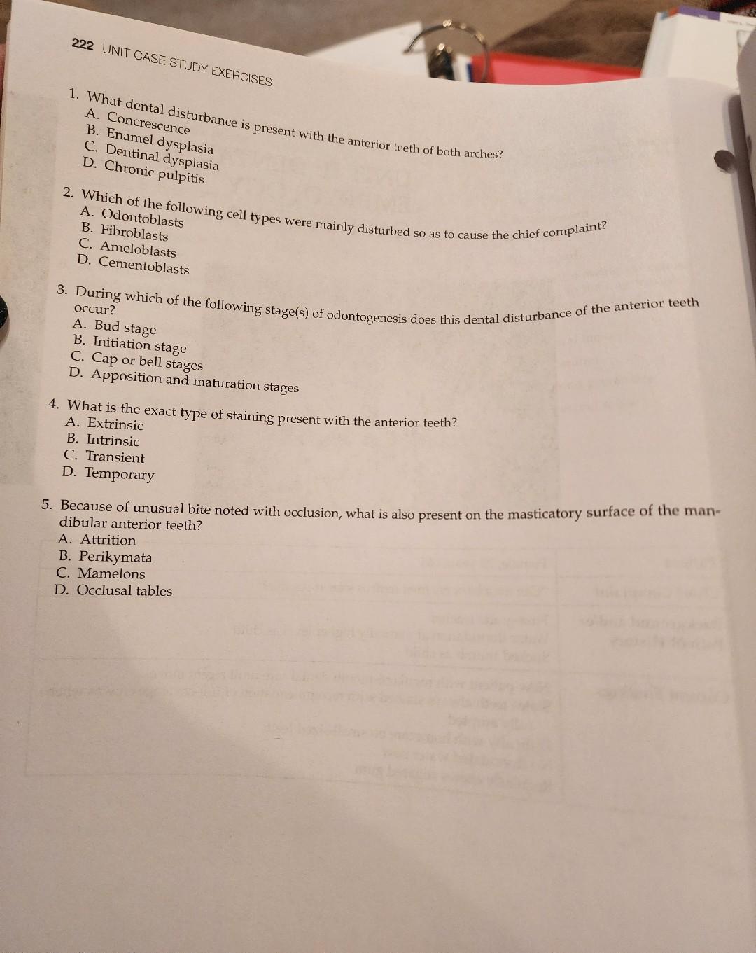 Solved UNIT II: DENTAI EMBRYOLOGY CASE STUDY 1. What | Chegg.com