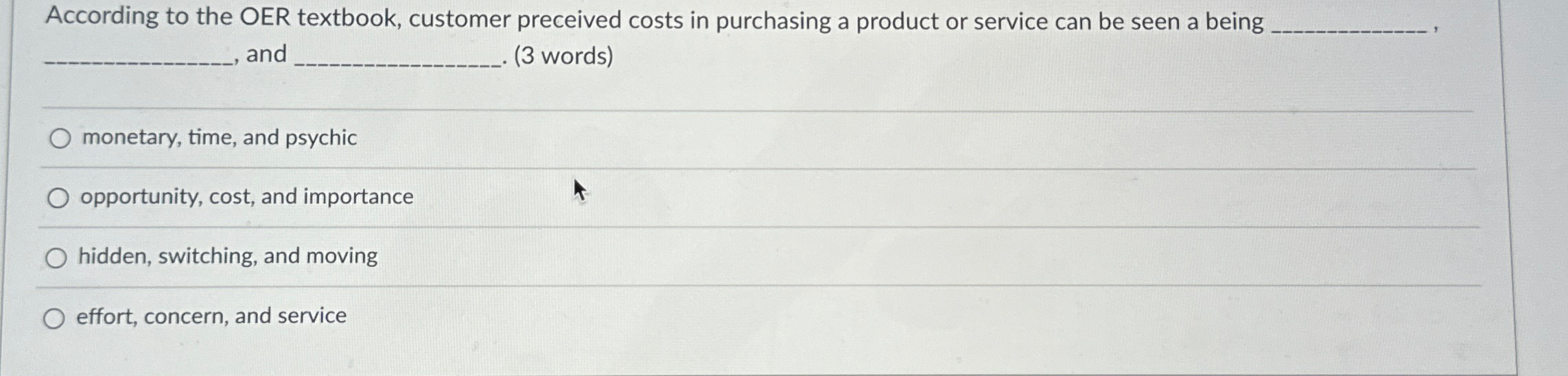 Solved According to the OER textbook, customer preceived | Chegg.com