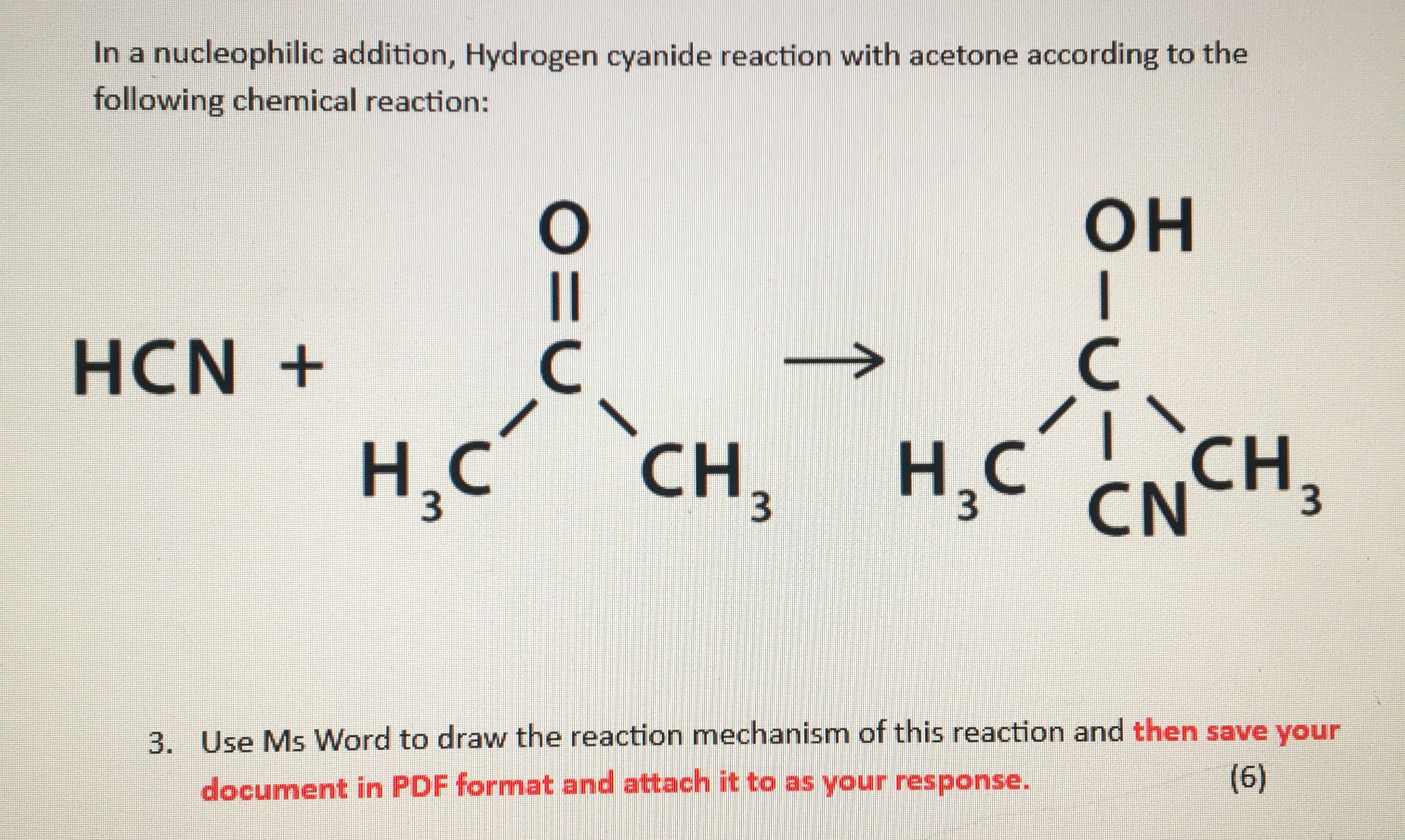 Solved In a nucleophilic addition, Hydrogen cyanide reaction | Chegg.com