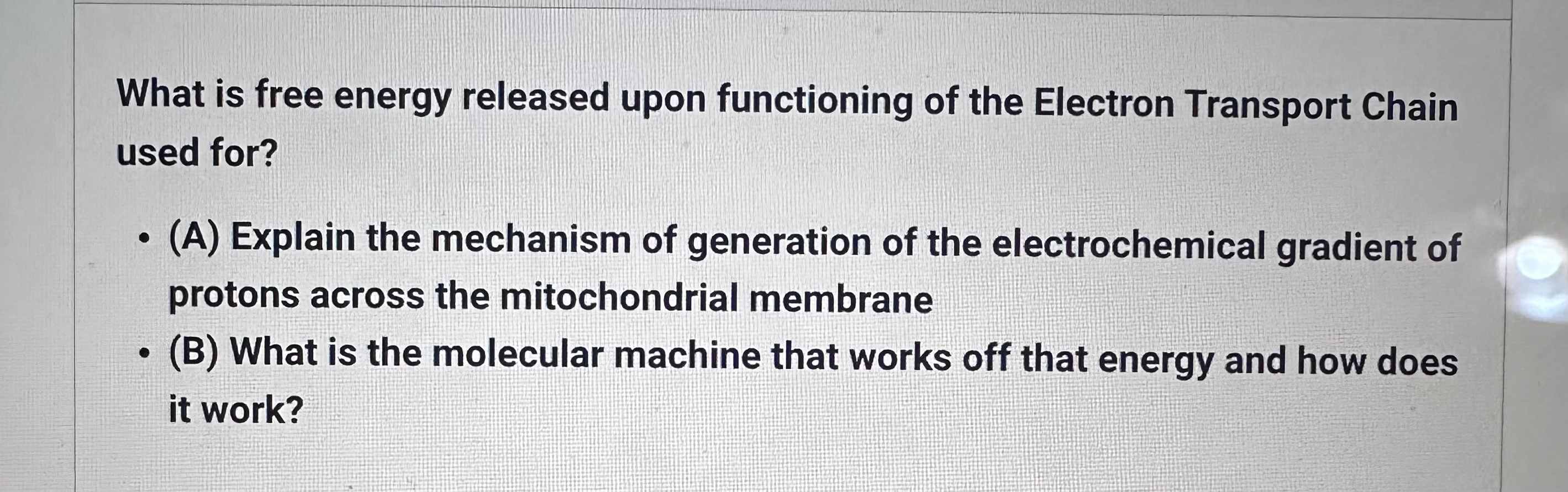Solved What is free energy released upon functioning of the | Chegg.com