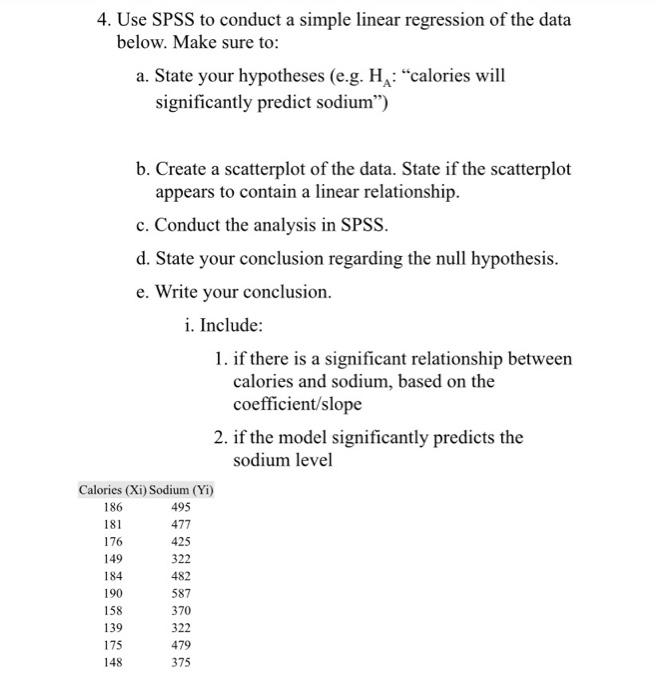 Solved Use SPSS to conduct a simple linear regression of the | Chegg.com