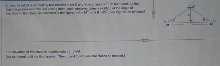 Solved An aircraft (atZ) is spotted by two observers ( at X | Chegg.com