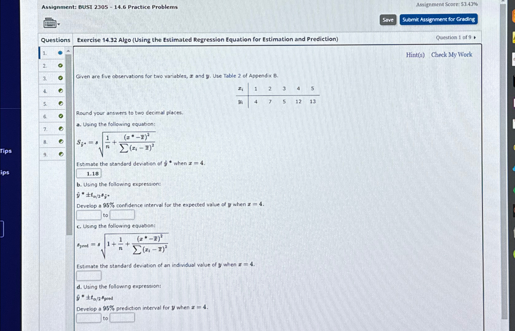 Solved Assignment: BUSI 2305 - 14.6 ﻿Practice | Chegg.com