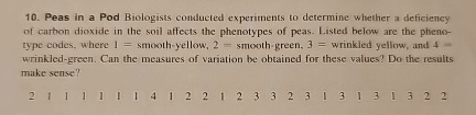 Solved Peas in a Pod Biologists conducted experiments to | Chegg.com