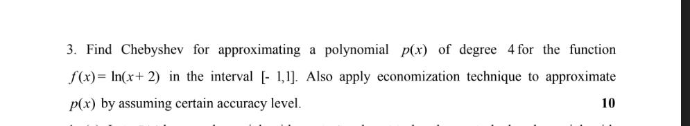 Solved Find Chebyshev for approximating a polynomial p(x) | Chegg.com