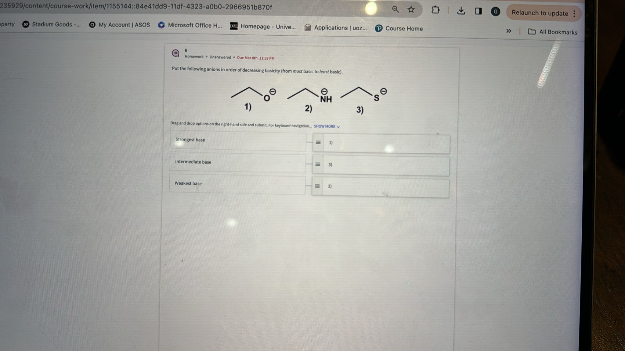 Solved 6Put the following anions in order of decreasing | Chegg.com
