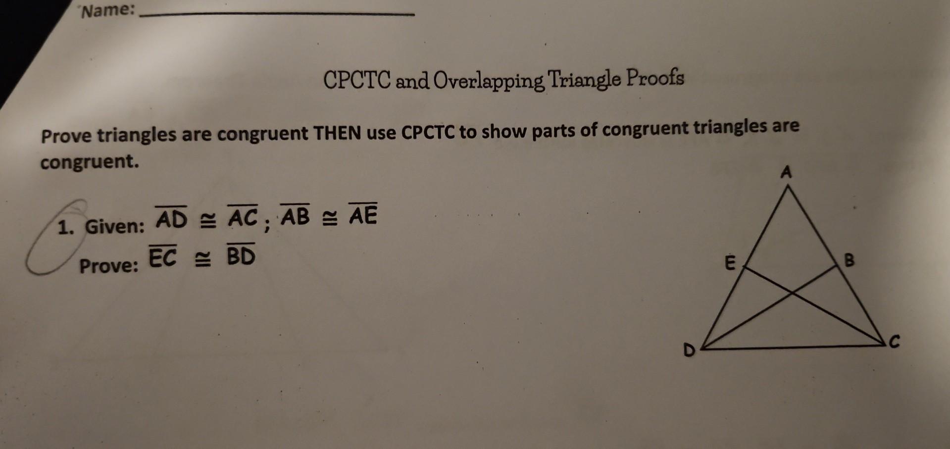 Solved Prove triangles are congruent THEN use CPCTC to show | Chegg.com