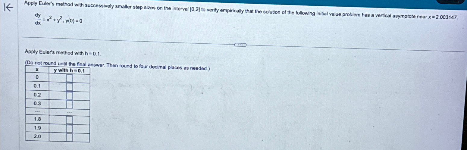 Apply Euler's method with successively smaller step | Chegg.com
