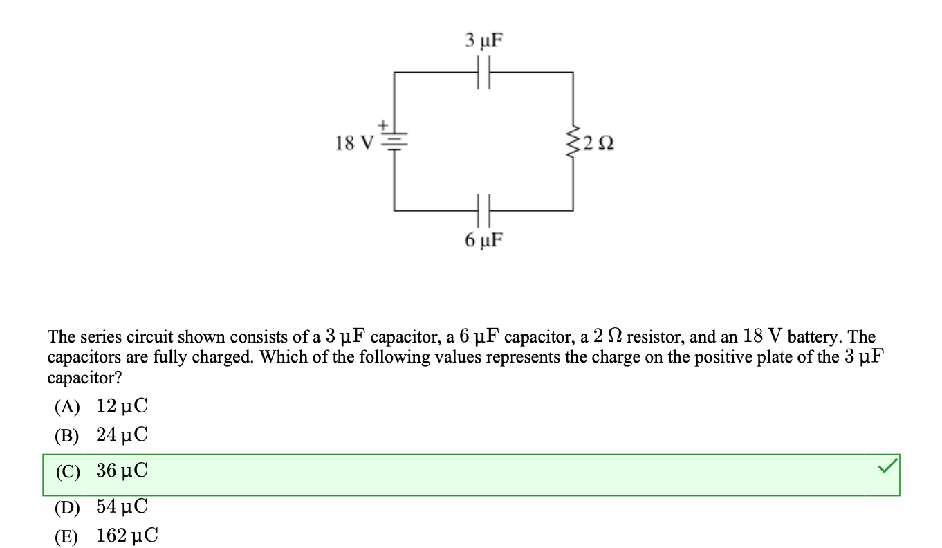 Solved The series circuit shown consists of a 3μF | Chegg.com
