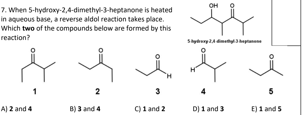 Solved When 5-hydroxy-2,4-dimethyl-3-heptanone is heatedin | Chegg.com