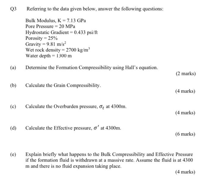 Solved the subject is elemnt of reservoir, pleae answer it | Chegg.com