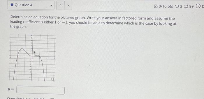 Solved Determine an equation for the pictured graph. Write | Chegg.com