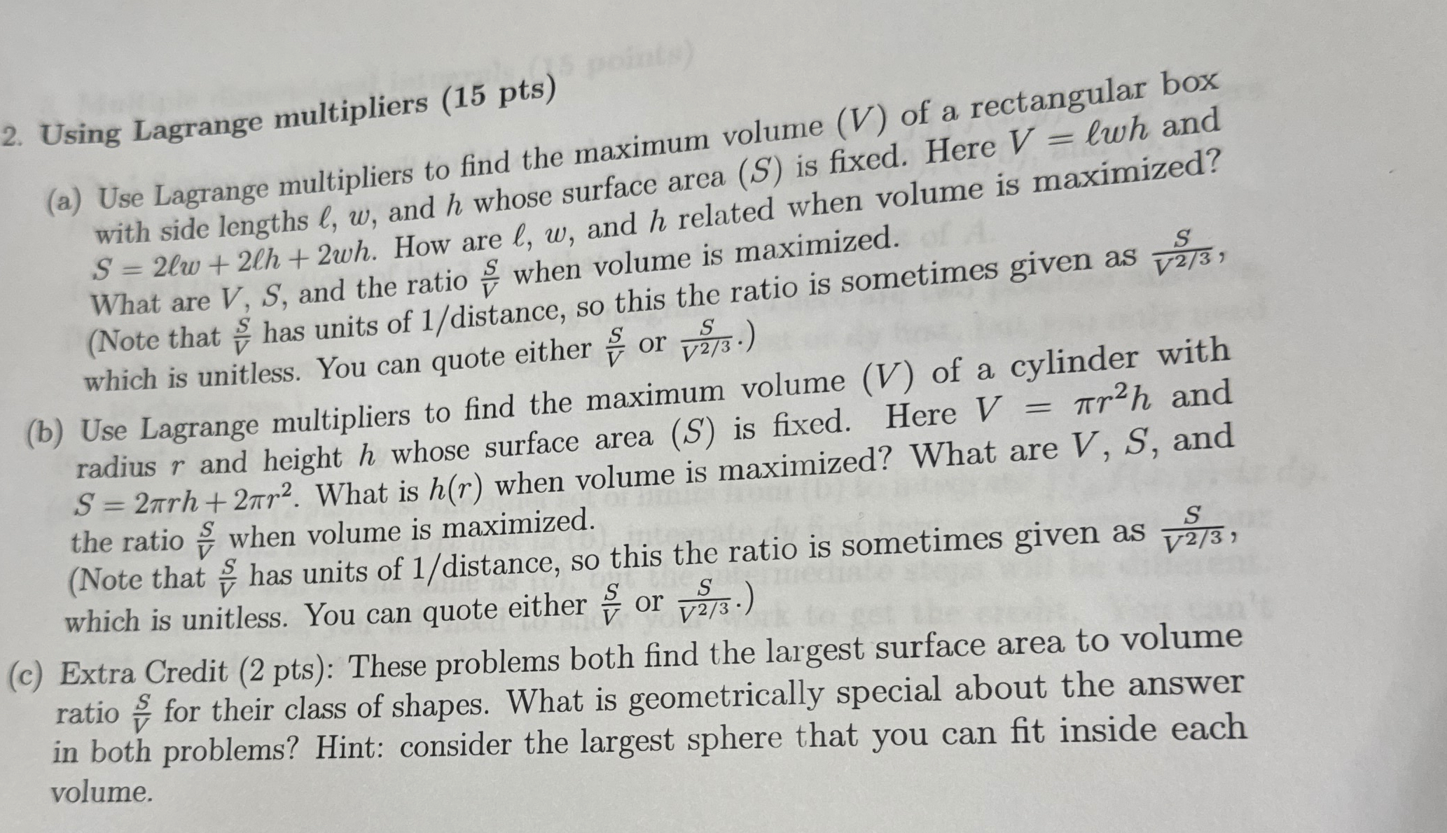 Solved Using Lagrange multipliers ( 15pts )(a) ﻿Use Lagrange | Chegg.com