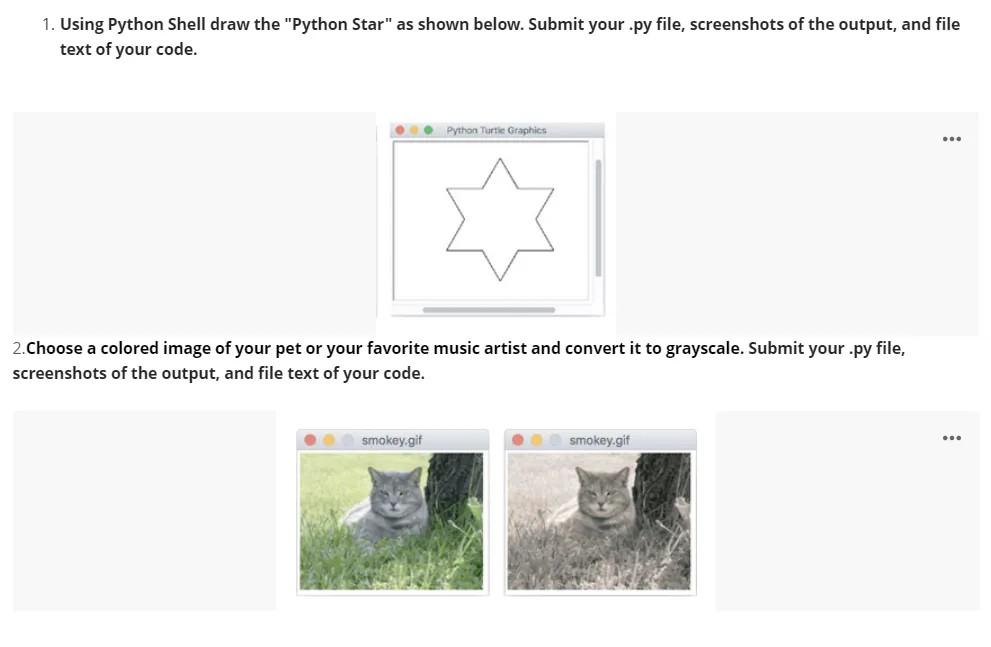 Solved 1. Using Python Shell draw the "Python Star" as shown | Chegg.com