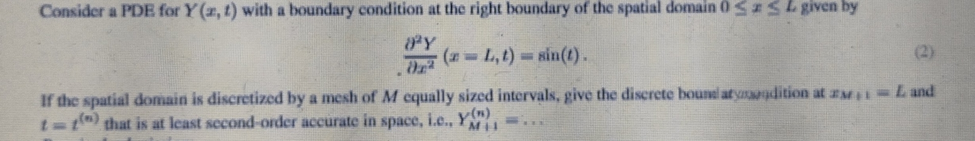 Solved Consider a PDE for Y(x,t) ﻿with a boundary condition | Chegg.com