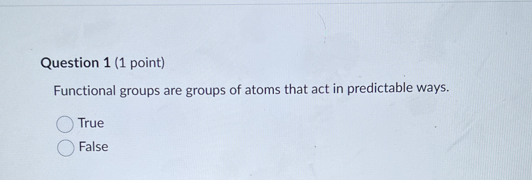 Solved Question 1 (1 ﻿point)Functional groups are groups of | Chegg.com