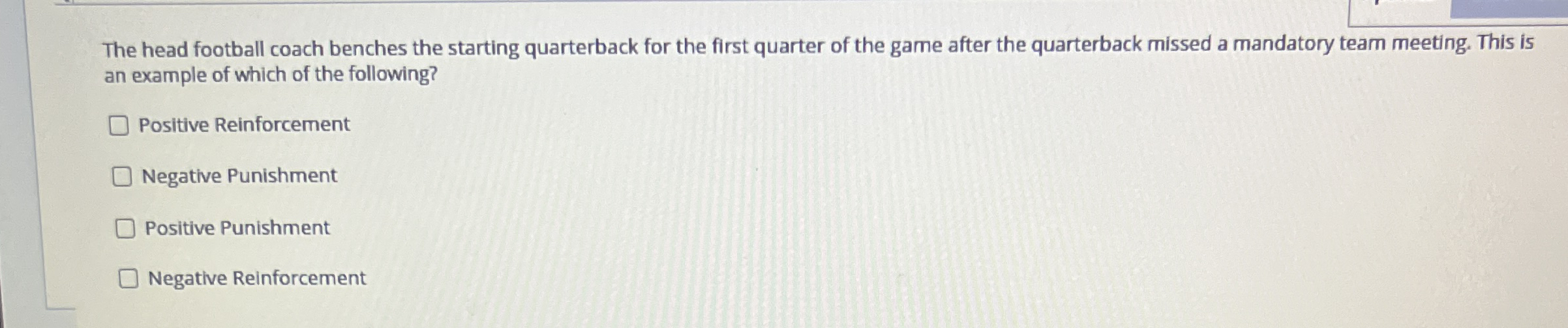 Solved The head football coach benches the starting | Chegg.com