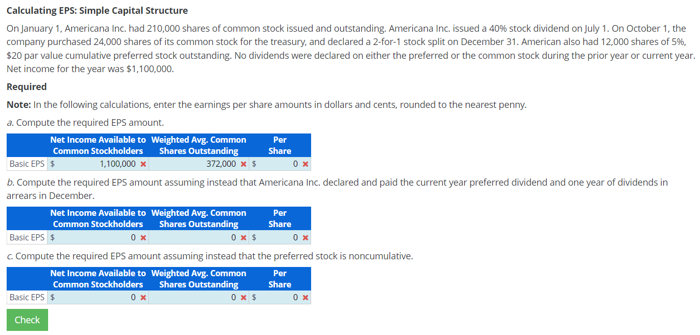 Solved Calculating EPS: Simple Capital StructureOn January | Chegg.com