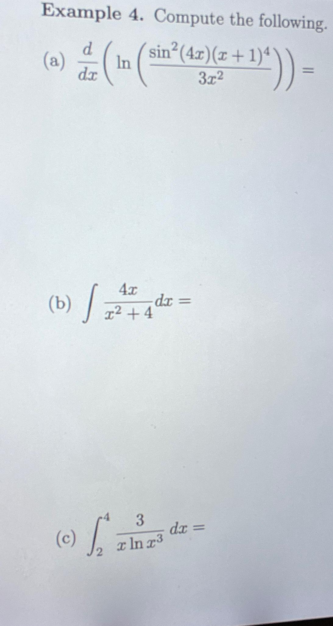 Solved Example 4. ﻿Compute the | Chegg.com