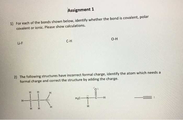 Solved Assignment 1 1) For each of the bonds shown below, | Chegg.com