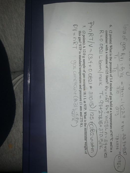 Solved Ima of gas Piri = P2 V2 = 78 x V1 = 1x 22,4 = V1 = | Chegg.com