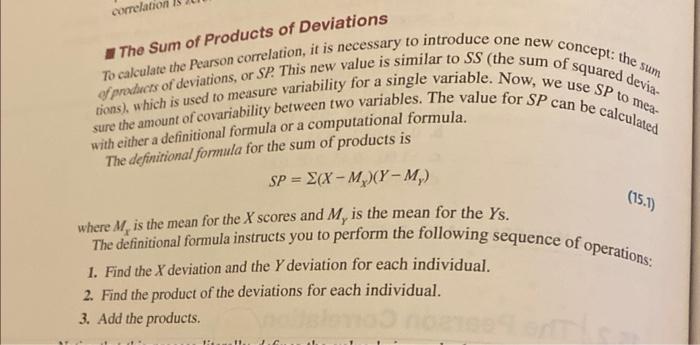 Solved The Sum of Products of Deviations To calculate the | Chegg.com