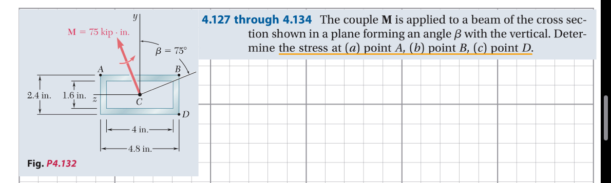 Solved 4.127 ﻿through 4.134 ﻿The couple M ﻿is applied to a | Chegg.com