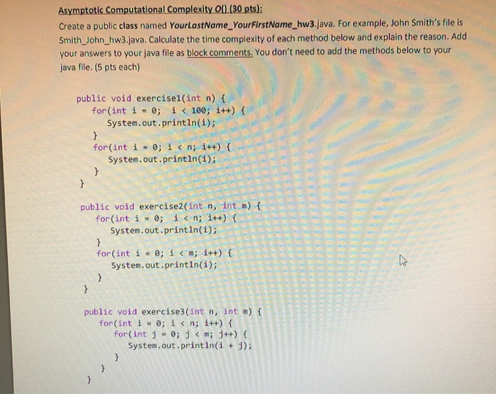 Solved Asymptotic Computational Complexity 0() (30 pts): | Chegg.com