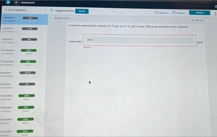 Solved Assessment C 10 11 Questions Aliment Score . Resume | Chegg.com