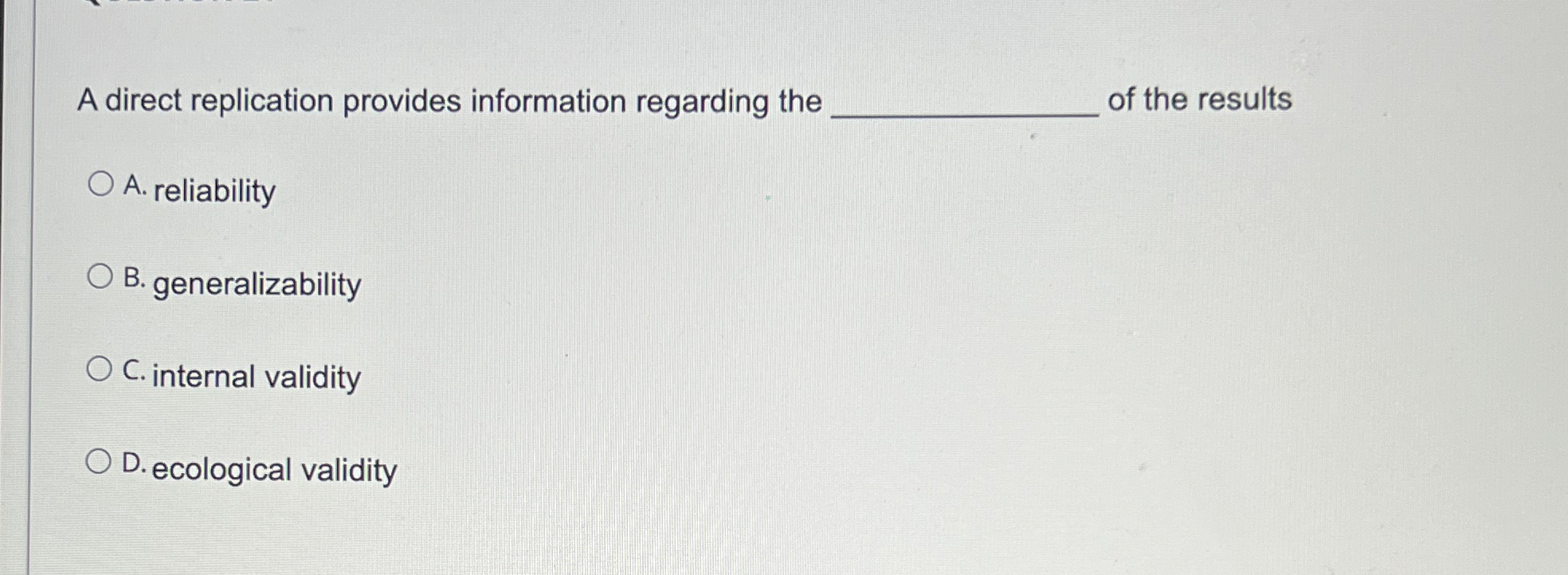 Solved A direct replication provides information regarding | Chegg.com