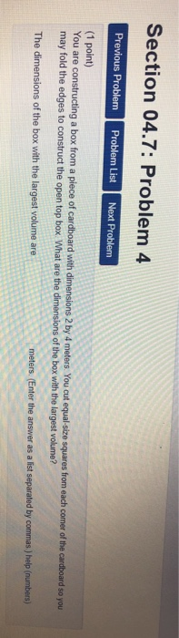 Solved Section 04.7: Problem 4 Previous Problem Problem List | Chegg.com