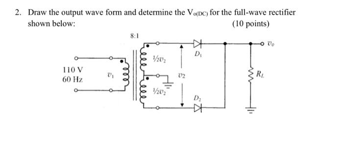 Solved 2. Draw the output wave form and determine the Vo(pc) | Chegg.com