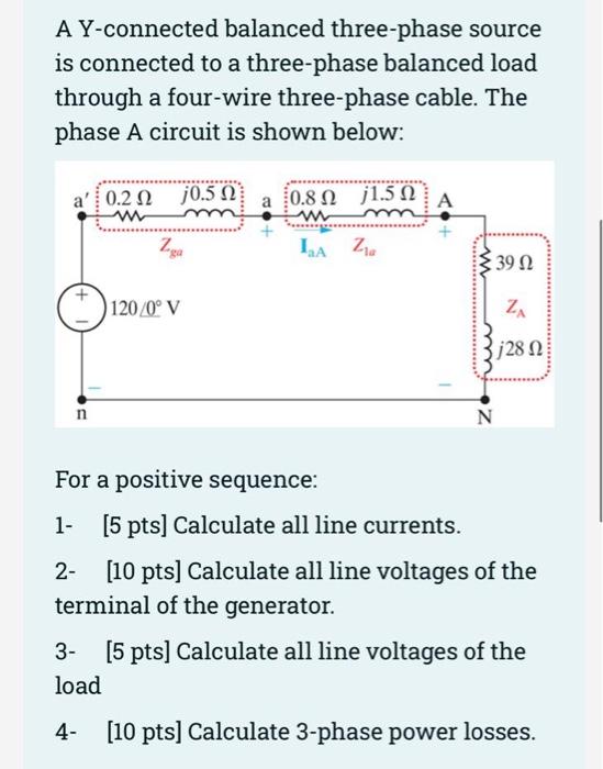 Solved A Y-connected balanced three-phase source is | Chegg.com